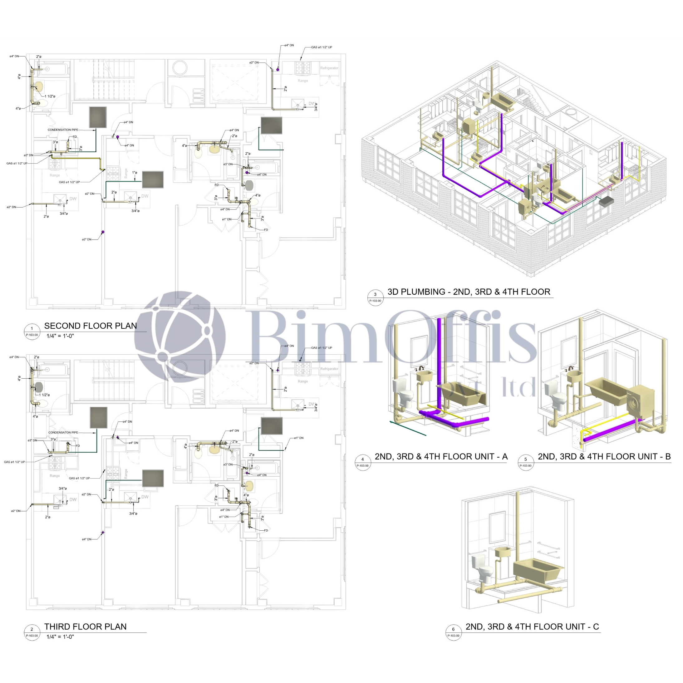 2D Plumbing Drawings Services - BIMOffis
